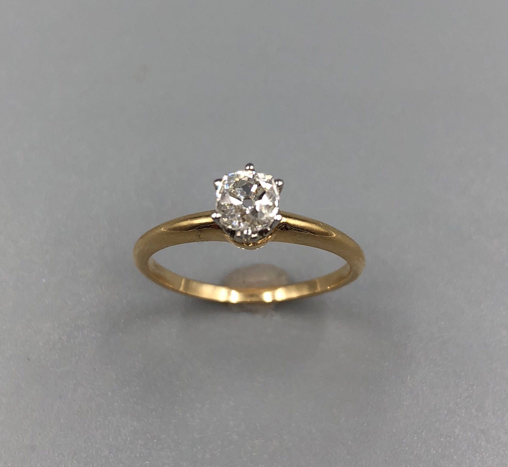 Victorian Diamond Engagement Ring - 14K Old Mine Diamond Ring